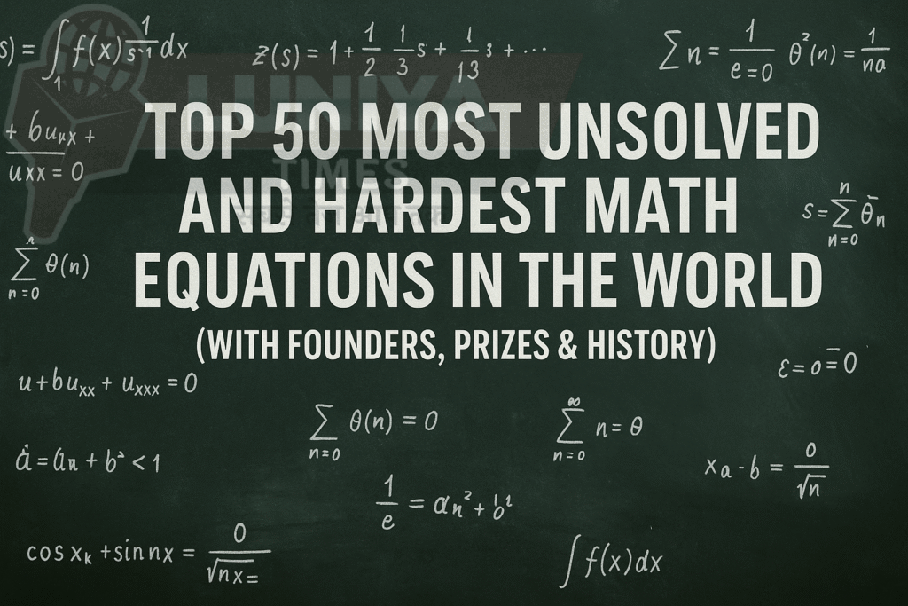 Top 50 Most Unsolved And Hardest Math Equations In The World | Luniya ...